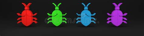 Colorful System Bug Concept Icon Isolated On Black Background Code Bug