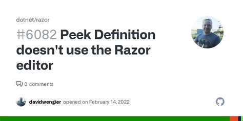 Peek Definition Doesnt Use The Razor Editor · Issue 6082 · Dotnet