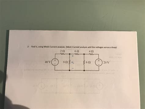Solved Find V Using Mesh Current Analysis Mesh Current Chegg