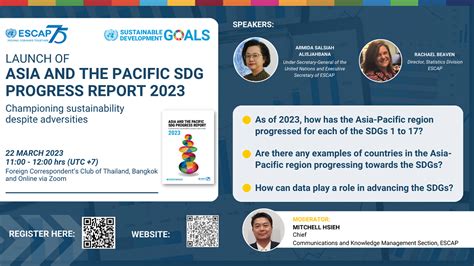 Launch Of The Asia And The Pacific Sdg Progress Report 2023 Escap