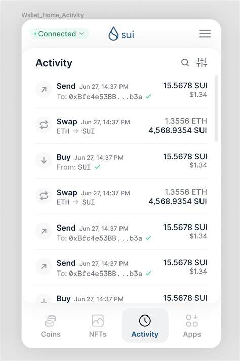 [wallet ext][new design] activity page · issue 3052 · mystenlabs sui