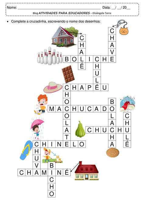 Atividades Para Educadores Cruzadinha Cha Che Chi Cho Chu