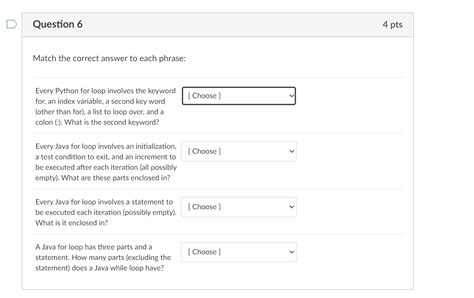 solved match the correct answer to each phrase every python