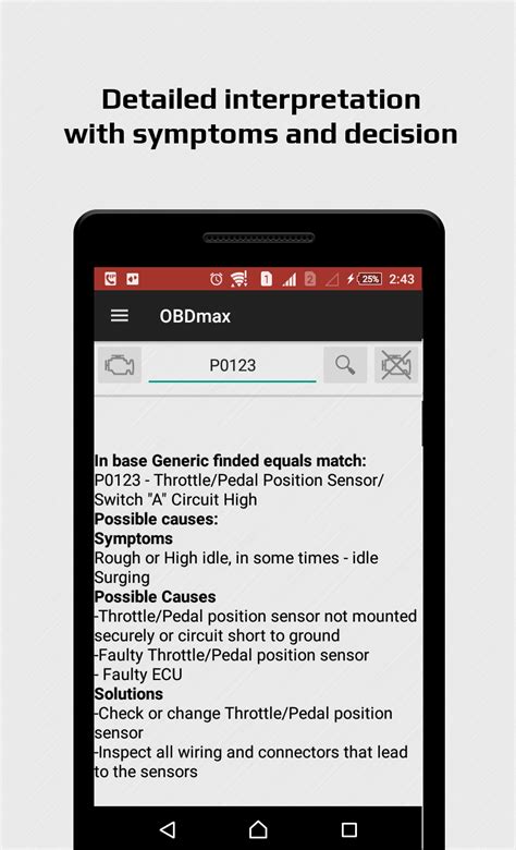 Obd2 Scanner Fault Codes Description Obdmax Apk Pour Android Télécharger