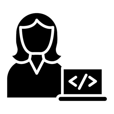 Premium Vector Vector Design Coder Woman Icon Style