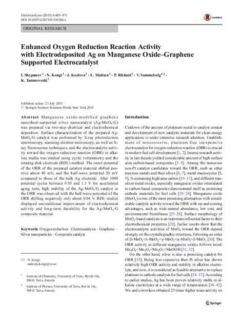 Pdf Enhanced Oxygen Reduction Reaction Activity With Electrodeposited
