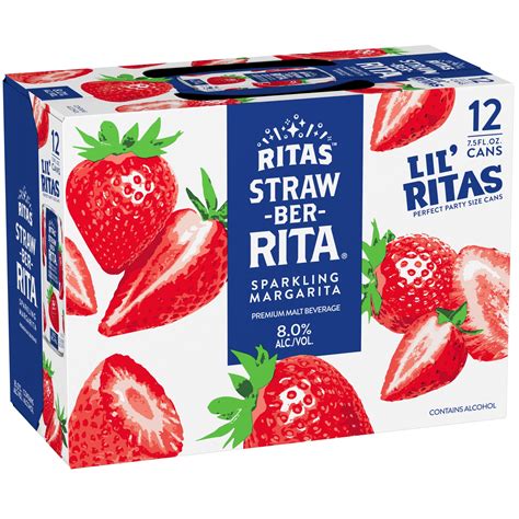 Ritas Sparkling Strawberry Straw Ber Rita Margarita 12 Pack 75 Fl Oz