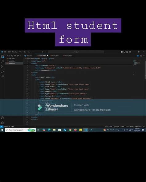 how to make and create html form html htmlforms shorts youtube