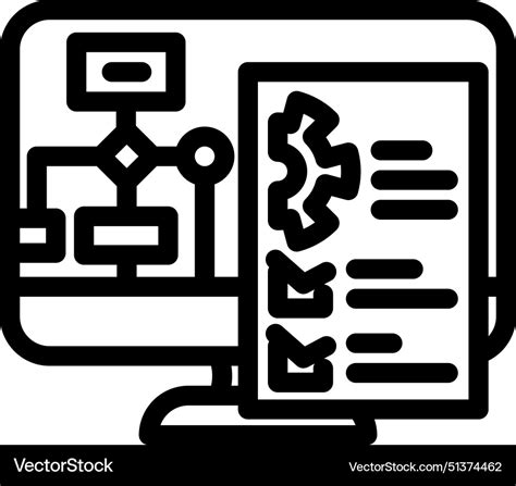 System Evaluation Analyst Line Icon Royalty Free Vector