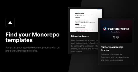 Find Your Monorepo Templates Vercel