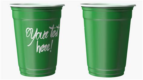 Plastic Cup Your Text Green 3d Model 19 3ds Blend C4d Fbx Max