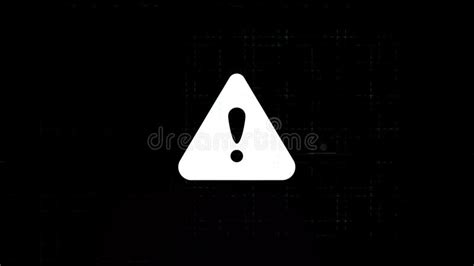 Exclamation Mark In Triangle Icon With Glitch Art Effect Retro Futurism 80s 90s Dynamic Wave