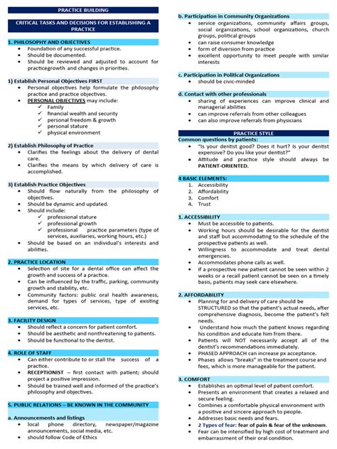 Lesson 4 Reviewer Practice Building Pdf Dentist Physical Therapy