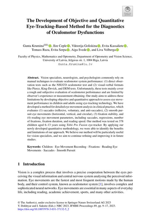 Pdf The Development Of Objective And Quantitative Eye Tracking Based Method For The