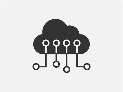 Premium Vector Technology Icon Vector Cloud Computing Connection Big Data Global Server Line