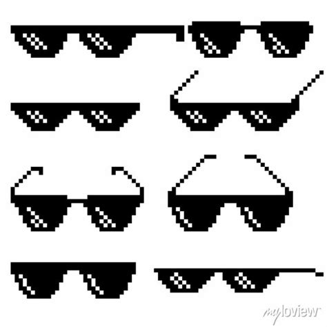 Vector Pixel Glasses Pixel Art 8 Bit Canvas Prints For The Wall • Canvas Prints Goggles