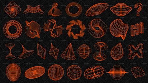 30 Grids And Wireframe Shapes Graphics Motion Array