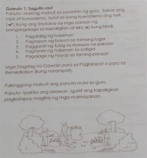 Gawain Sagutin Mo Panuto Makinig StudyX