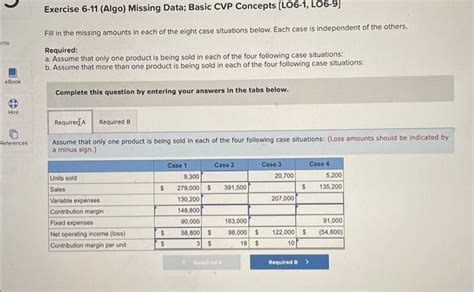 solved exercise 6 11 algo missing data basic cvp concepts