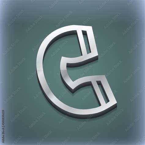 Handset Icon Symbol 3d Style Trendy Modern Design With Space For Your Text Raster Stock