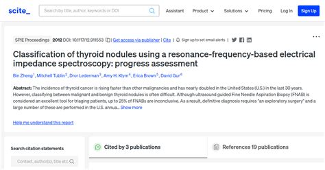 classification of thyroid nodules using a resonance frequency based