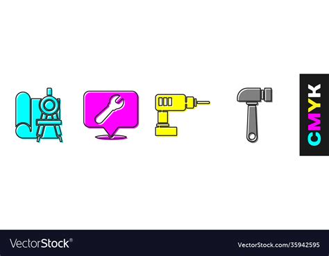 Set Graphing Paper And Compass Location Royalty Free Vector