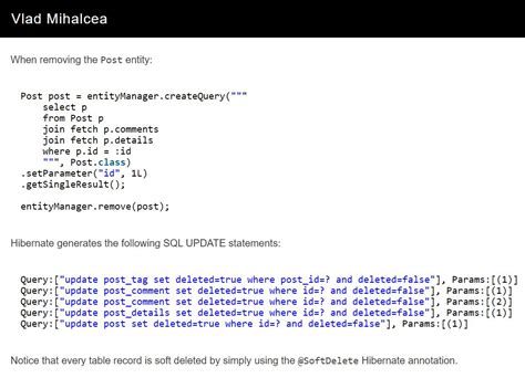 Vlad Mihalcea On Linkedin Hibernate Softdelete Annotation Dgnjr7 N