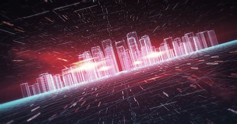 코드와 숫자로 만든 디지털 도시의 추상적 시각화 3d 그림 렌더링 0명에 대한 스톡 사진 및 기타 이미지 0명 3차원 형태 5g Istock