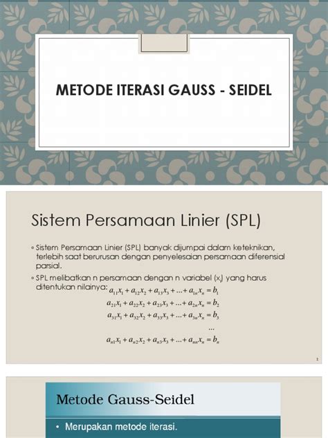 Metode Iterasi Gauss Seidel Pdf
