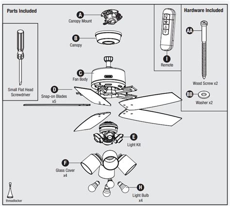 Hunter Ceiling Fan Parts Diagram Pdf Download
