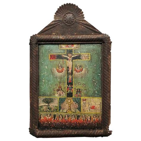 Mexican Retablo Exvoto Oil On Tin At 1stdibs