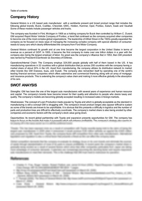 Solution General Motors Swot Analysis Studypool