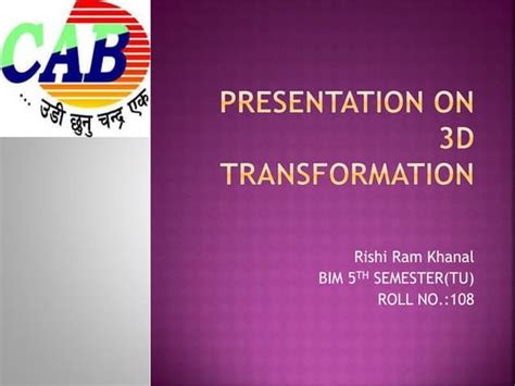 2d 3d Transformations In Computer Aided Designpptx 3 D Graphics Computer Software And