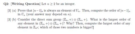 solved let n ≥ 2 be an integer a prove that [n−1]n is