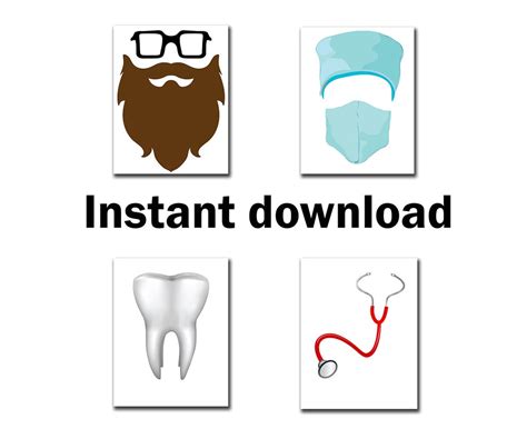 Doctor Party Printable Photo Booth Props Medical Photo Etsy Canada