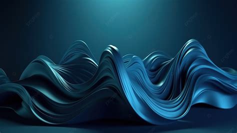 어두운 곳에서 푸른 파도 3d는 창의적인 3d 개체가 있는 파란색 배경 벽지에 파란색 추상 물결 모양을 렌더링합니다 고화질 사진 사진 추상적인 배경 일러스트 및 사진
