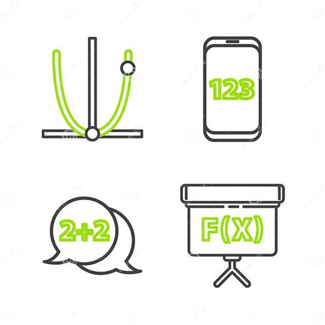 Set Line Chalkboard Equation Solution Mobile Calculator Interface And Graph Schedule Chart