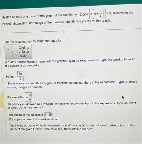 Solved Period Phase Shift And Range Of The Function