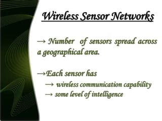 First introduction to wireless sensor networks | PPT