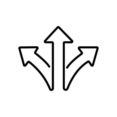 Three Arrows Pointing Upward Diverging Choices Strategic Decision Multiple Paths Growth
