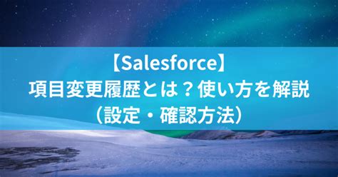 【salesforce】項目変更履歴とは？使い方を解説（設定・確認方法） ヨリユログ