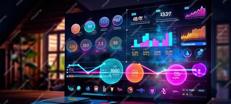 Premium Photo Futuristic Data Dashboard Realtime Metrics