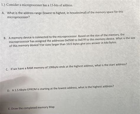 Solved 1 Consider A Microprocessor Has A 15 Bits Of