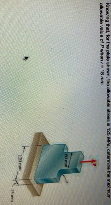 solved knowing that for the plate shown the allowable