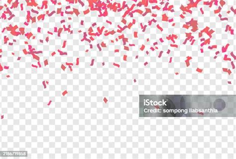 빨간색과 분홍색 색종이 조각이 투명한 배경에 고립되어 있습니다 벡터 일러스트 레이 션 풍선에 대한 스톡 벡터 아트 및 기타