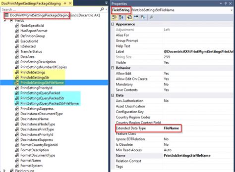 import export container data fields using d365fo data management