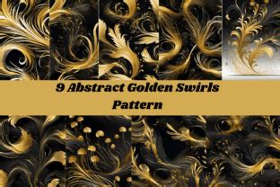 9 Abstract Golden Swirls Pattern Graphic by cycynms · Creative Fabrica