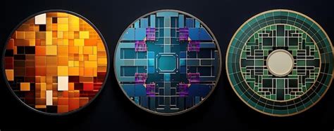 Premium Photo A Computer Chip In The Style Of Radient Color Blends Circular Shapes