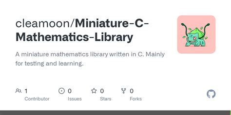 GitHub Cleamoon Miniature C Mathematics Library A Miniature Mathematics Library Written In C