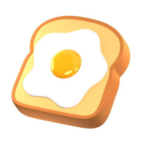 Toast With Egg 3d Icon 23816966 Png